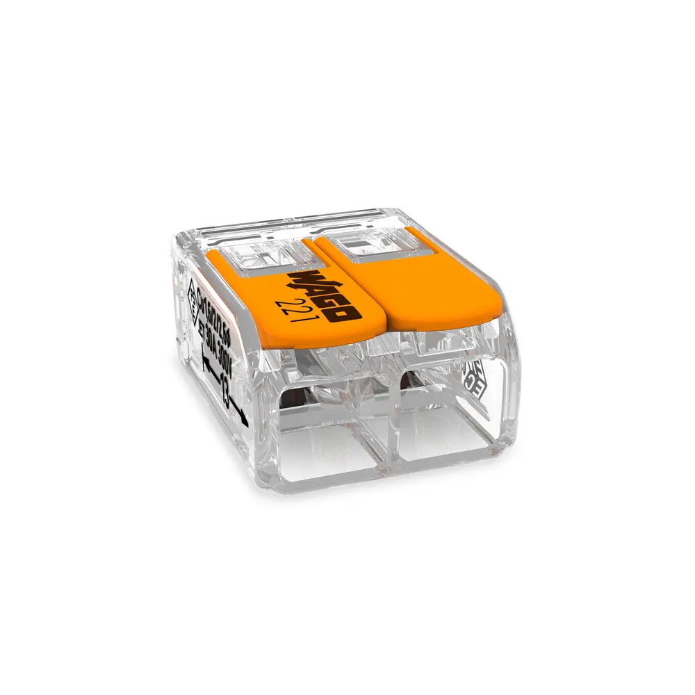 CONECTOR DE EMENDA 2 POLOS 41A 221-612 | WAGO - Eletro Transol