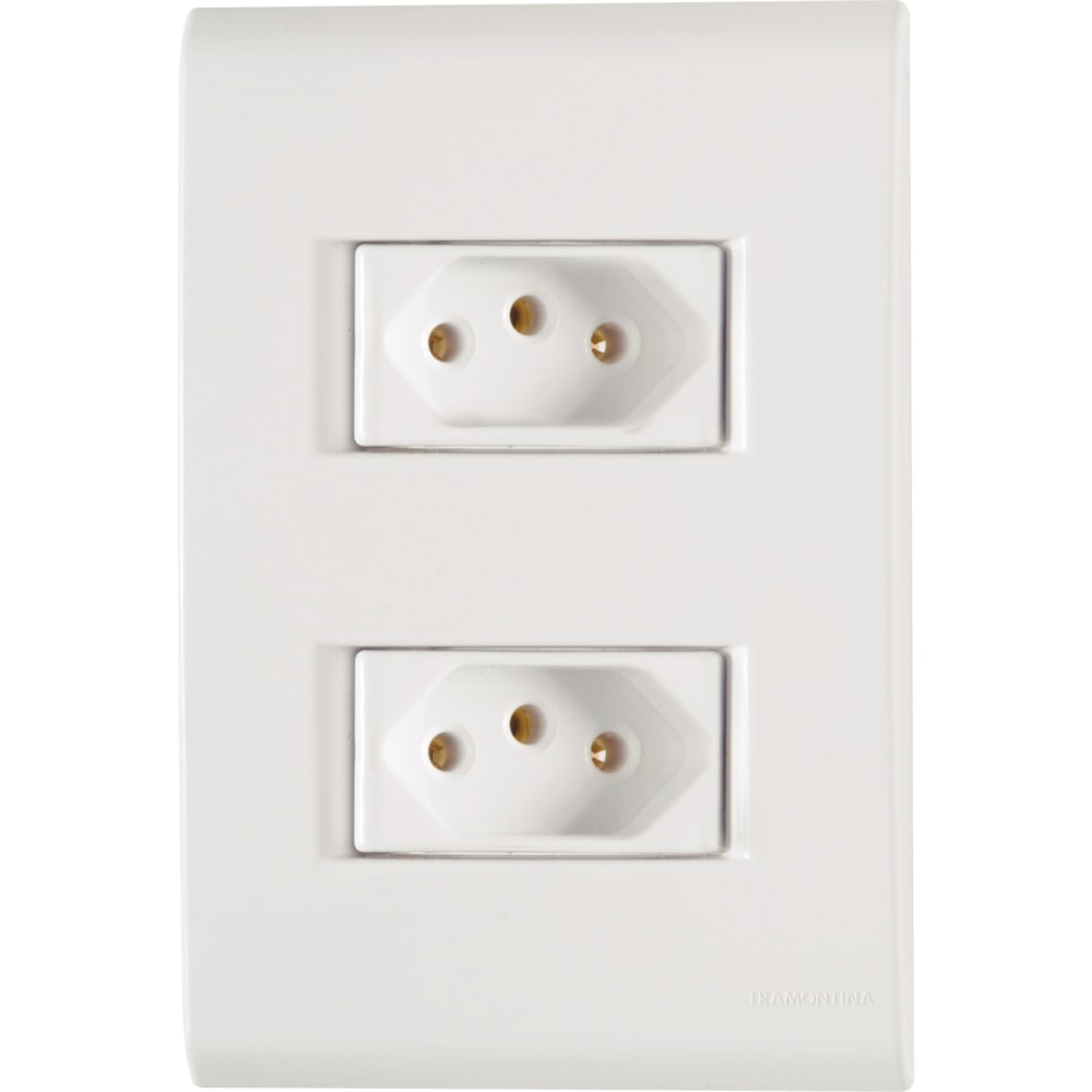 Conjunto 2 Tomadas 2P+T 10A 250V LIZ - Tramontina - Eletro Transol