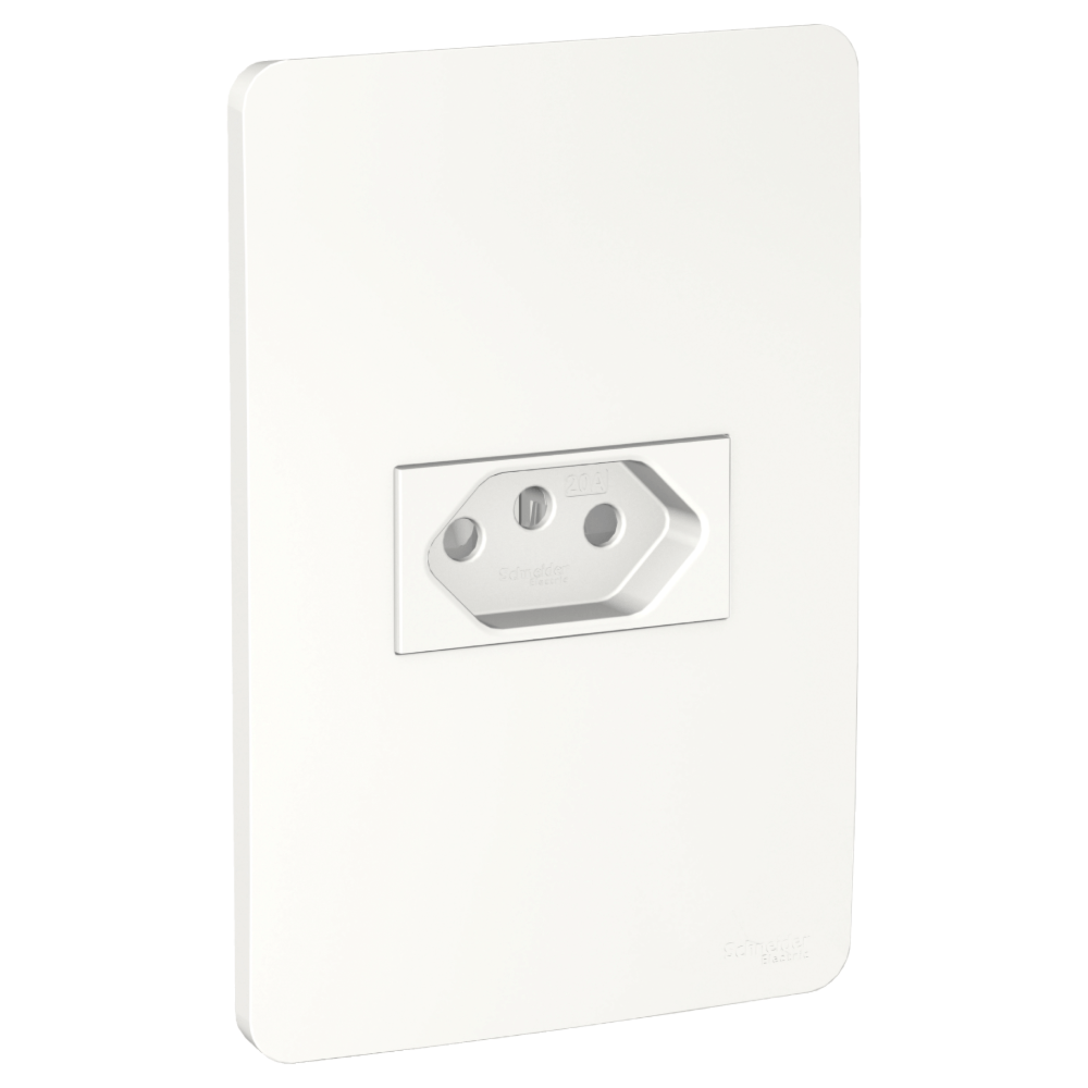 Conjunto Tomada Branco Bipolar + Terra 20A 250V S71303104 Schneider ...
