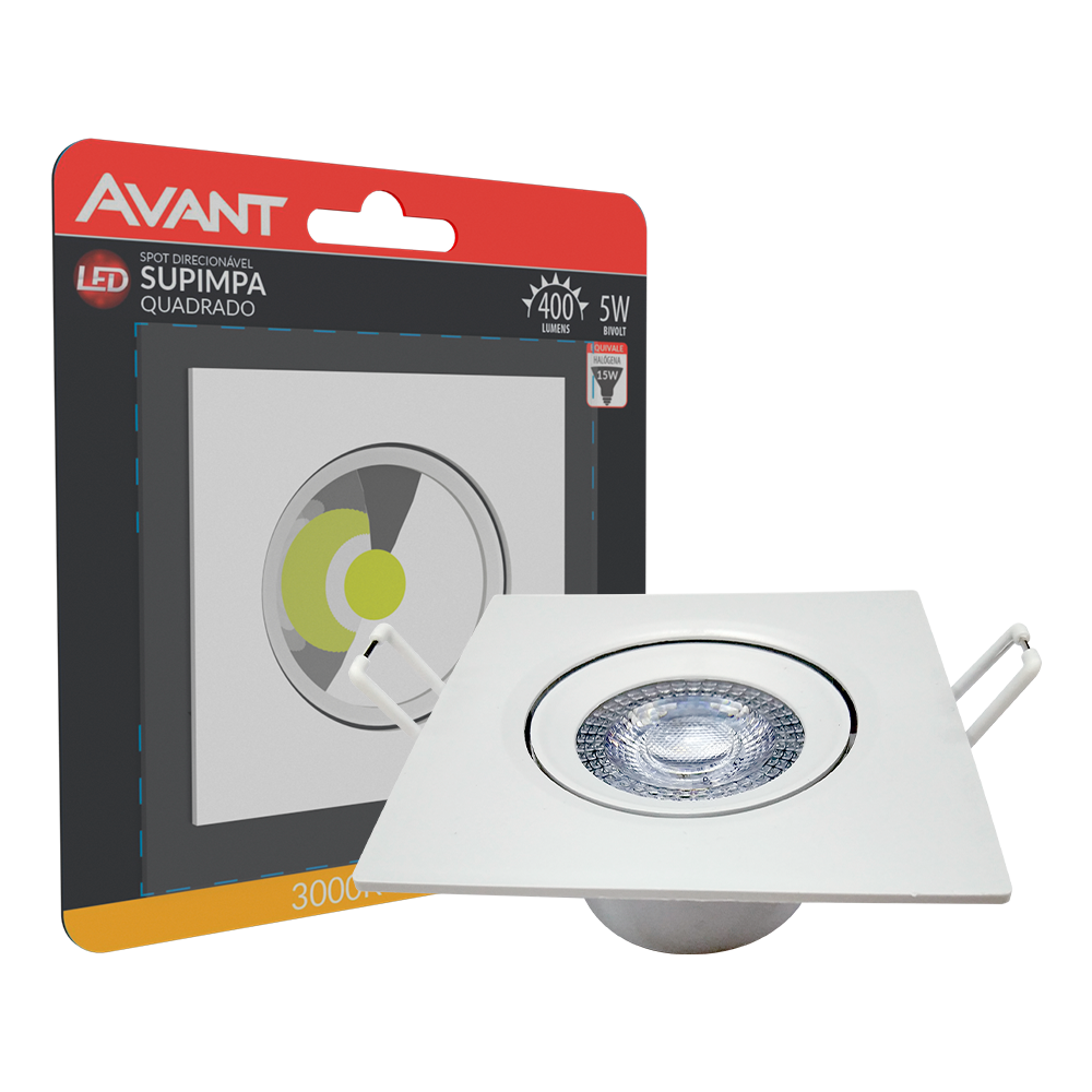 Spot Led Quadrado Embutir 5w 3000k Bivolt 865020579 - Avant - Eletro ...